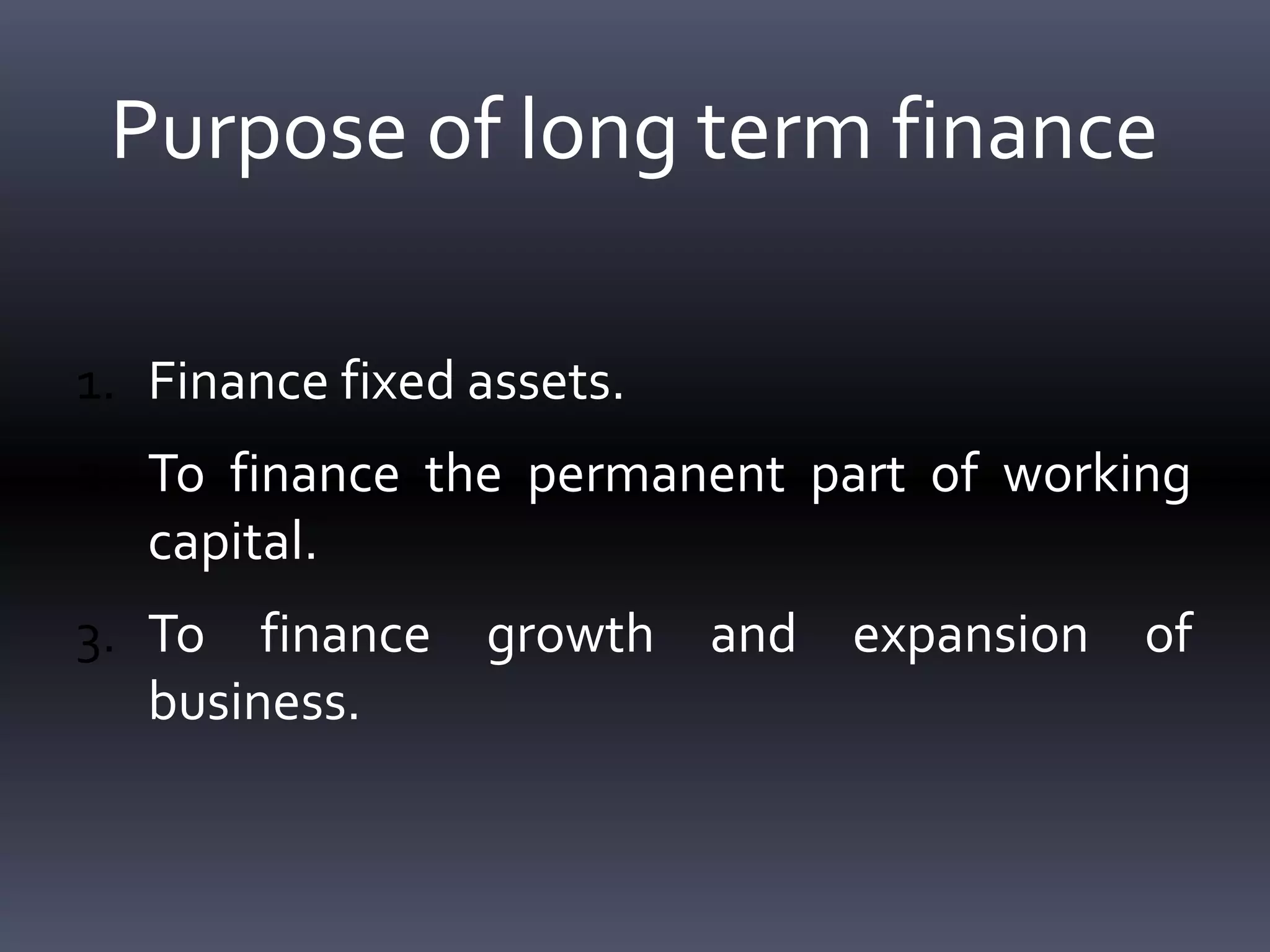 Sources of Long term finance | PPT