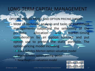Long term investment management | PPT