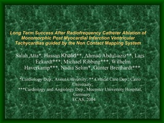 Long term post Ventricular tachycardia ablation guided by non contact ...