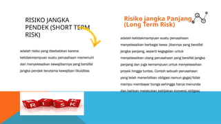 Long Term RisK 9RISIKO jANGKA PANJANG) adalah ketidakmampuan suatu ...