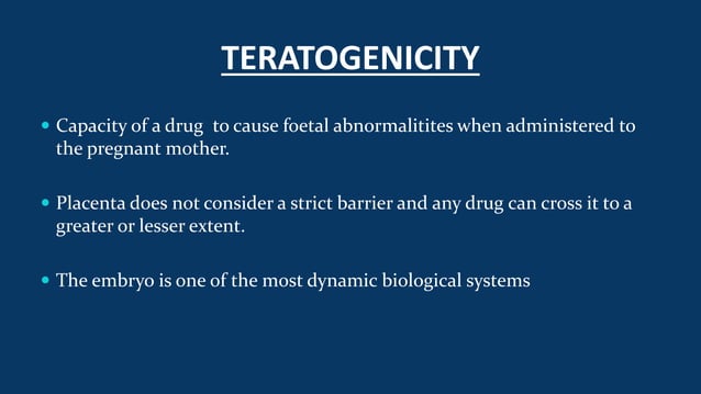 Teratogenicity oncogenicity mutagenicity and allergenicity | PPTX | Pregnancy | Reproductive Health