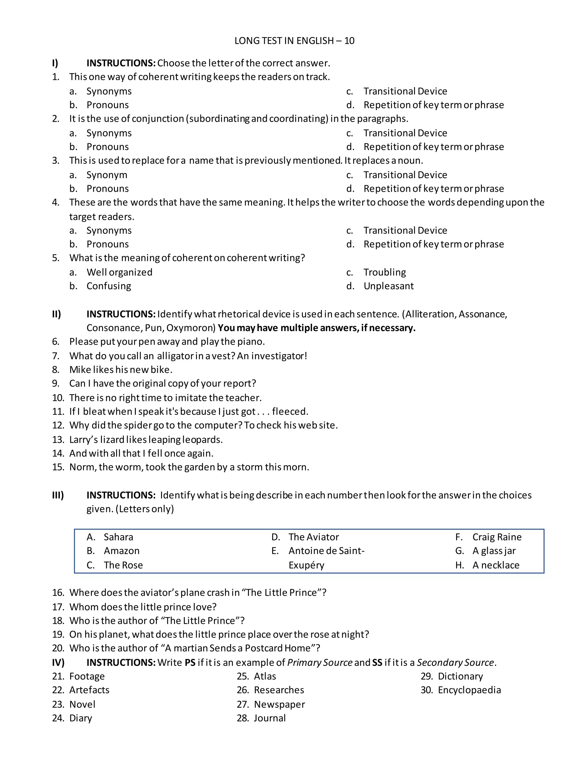 Long test in english | DOCX