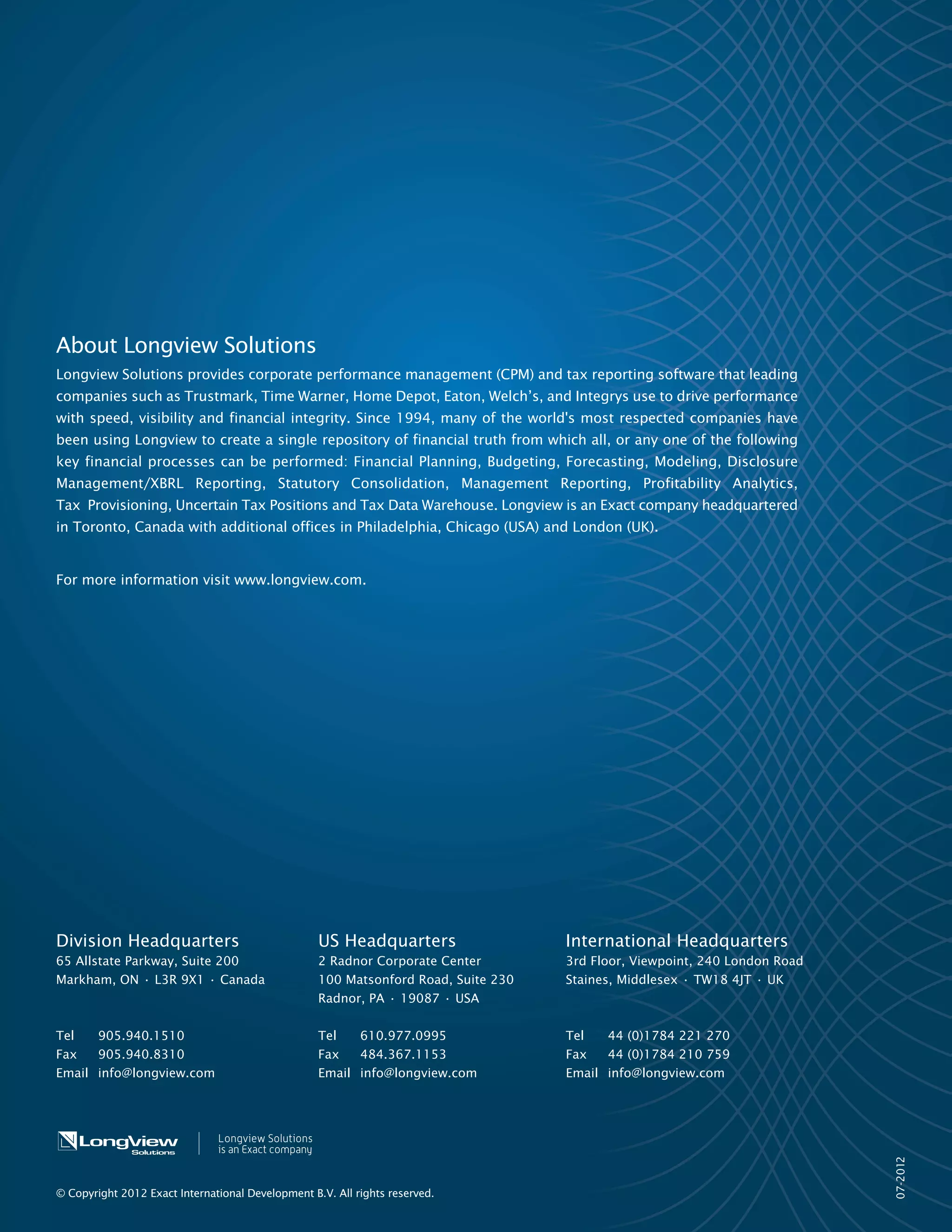 Longview Consolidation | PDF