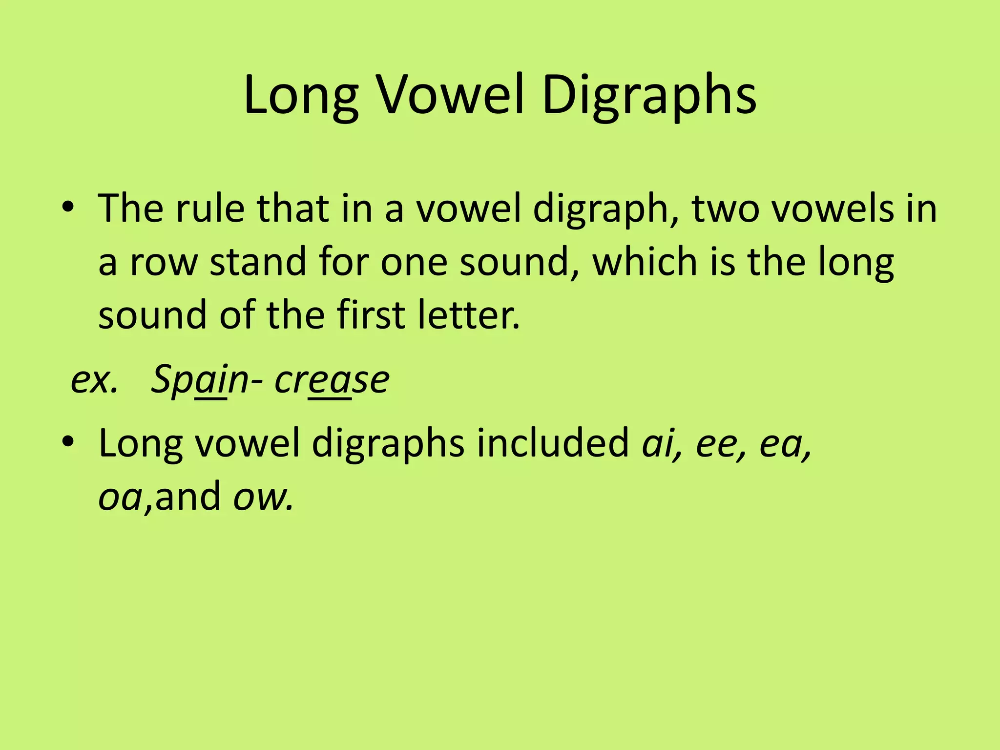 Long vowel digraphs 3 | PPTX