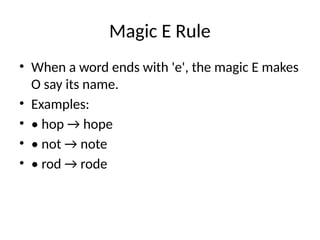 Long_Vowel_O_Slides. Grade 1 according to their level | PPTX