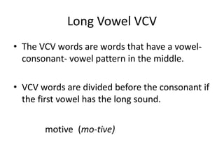Long vowel vcv 2 | PPT