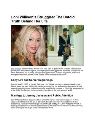 Loni Willison’s Struggles: A Life from Fame to Hardship | PDF