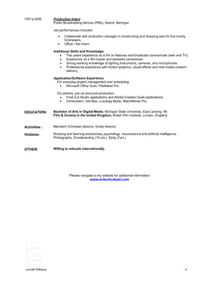 Lonnell Williams Resume | PDF