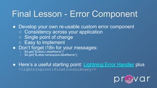 London SF Developers: Custom Lightning Component Error Handling | PDF | Computing | Technology ...