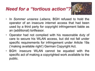 Birgit Clark - ISP Liability through Interference in Germany | PPT