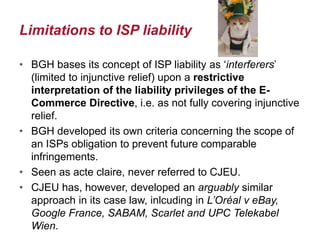 Birgit Clark - ISP Liability through Interference in Germany | PPT