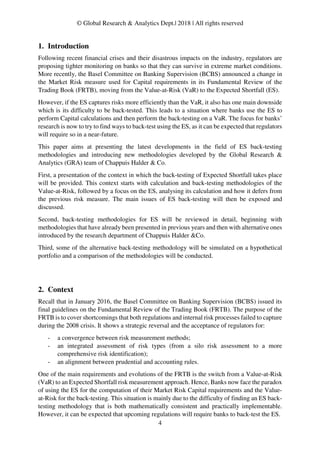 Back-testing of Expected Shortfall : Main challenges and methodologies ...