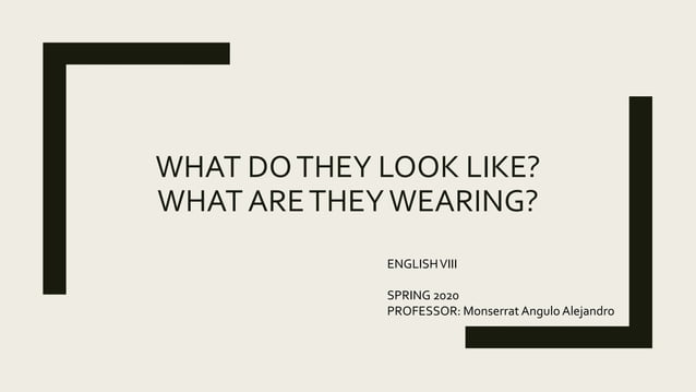Look like-what do you look like-what are you wearing | PPT
