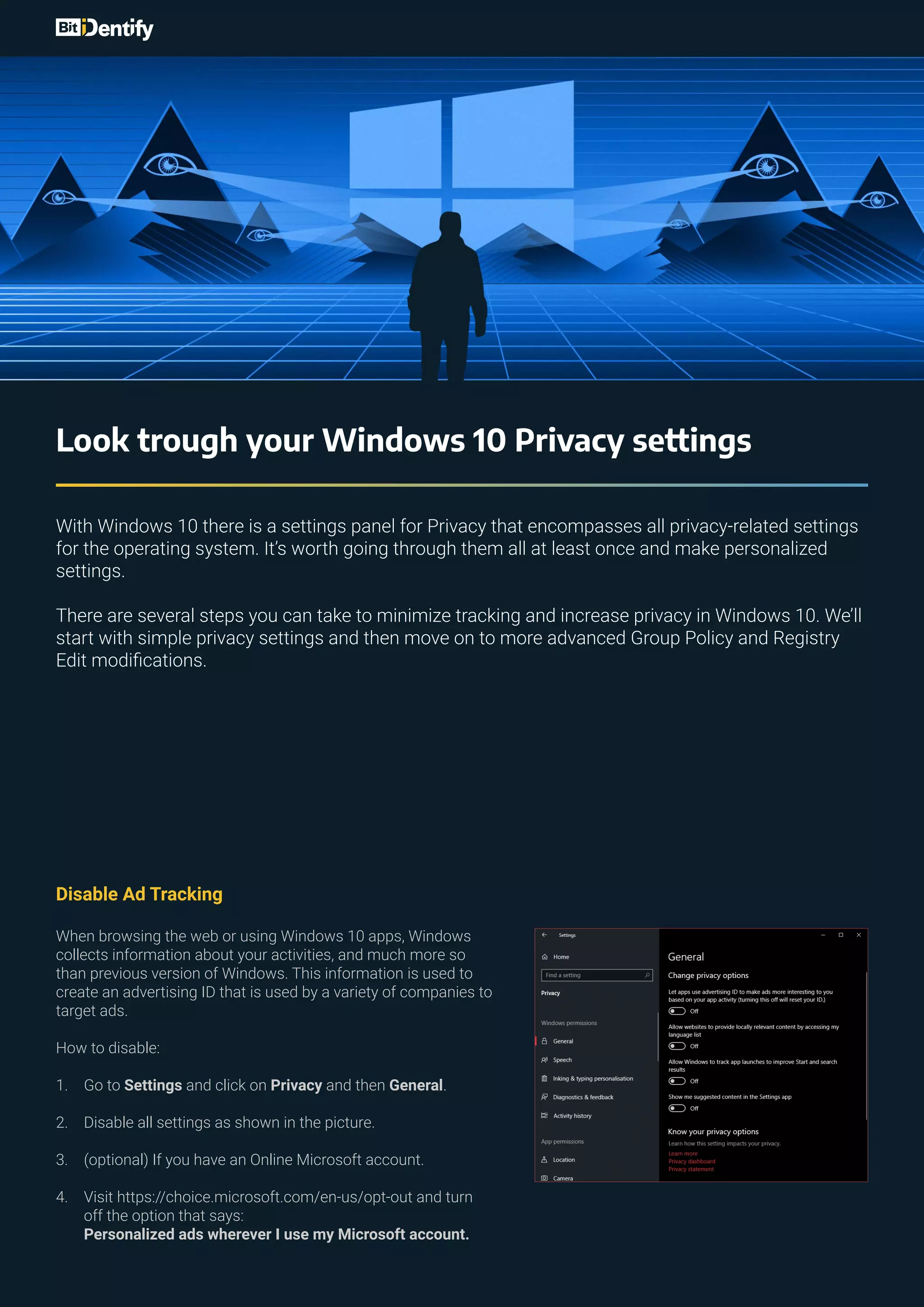 Look trough your windows 10 privacy settings | PDF
