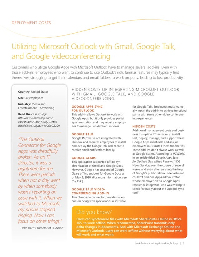 Why Microsoft Office 365 Vs Google Apps | PDF