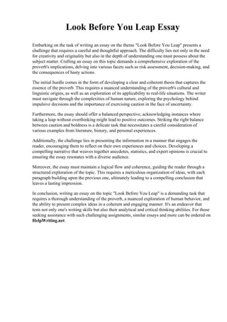Look Before You Leap Essay.pdf
