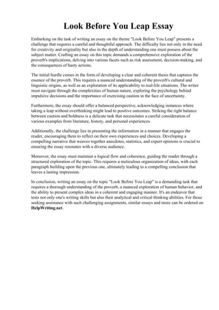 Look Before You Leap Essay.pdf