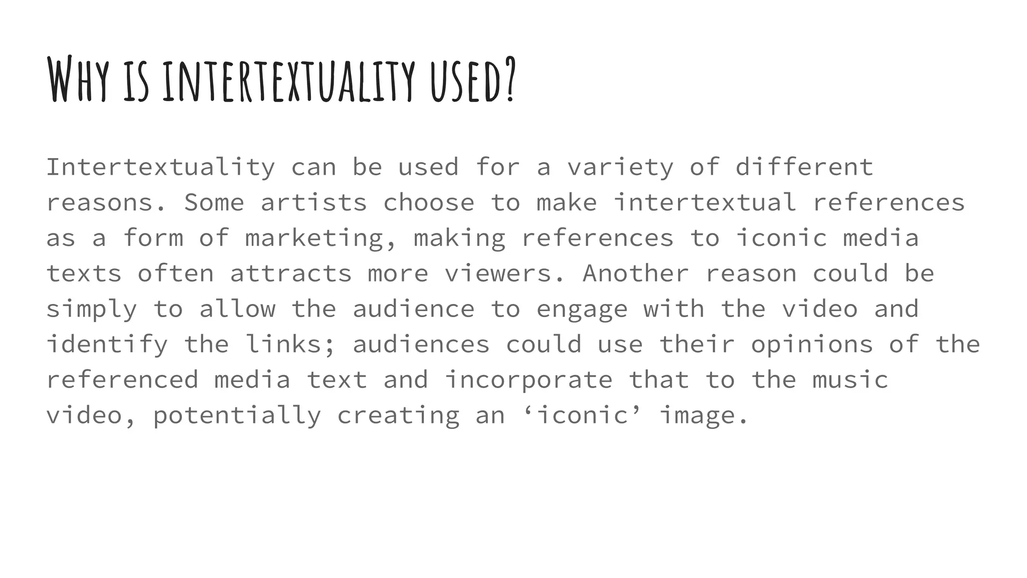 Intertextuality in Music Videos | PPTX
