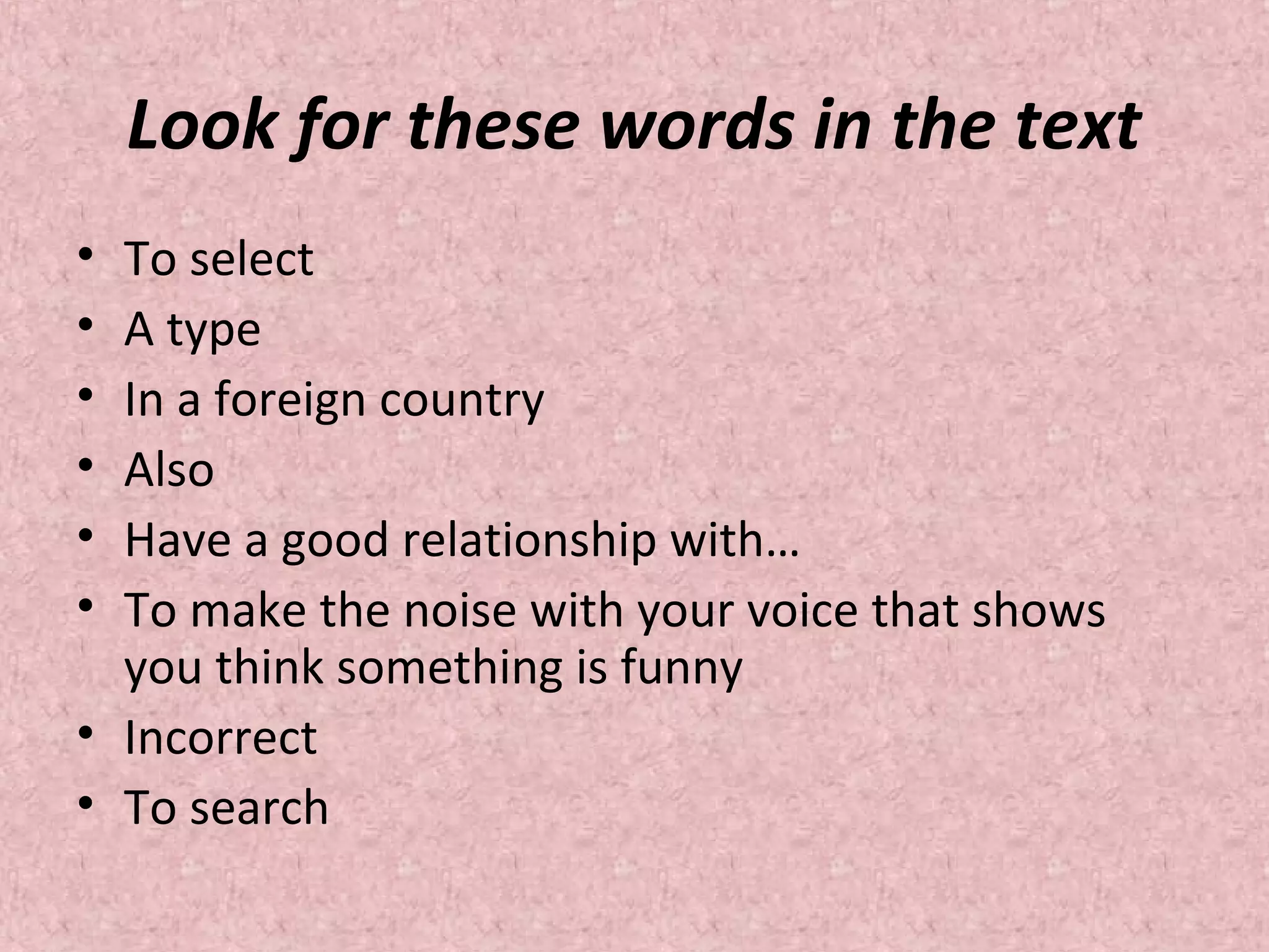 synonyms in the text | PPT