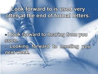 Phrasal verb - Look forward to something | PPTX