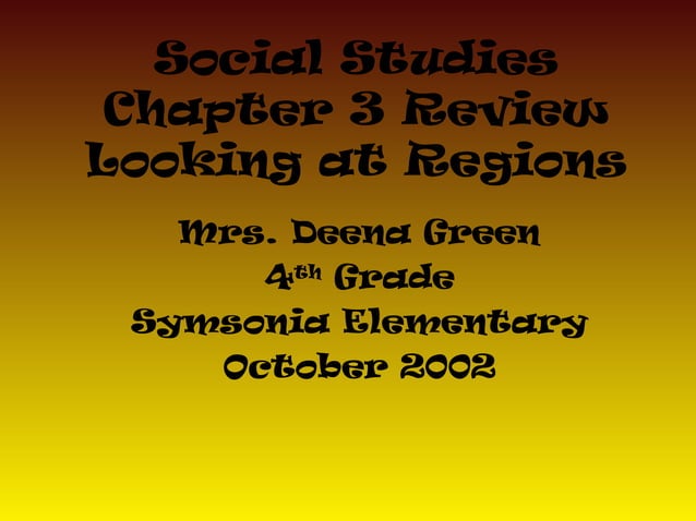 Looking at regions (social studies) | PPT | Geography | Science
