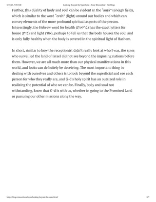 Looking Beyond The Superficial.pdf | Judaism | Religion & Spirituality