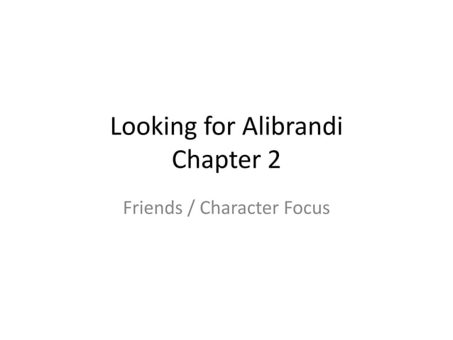 Looking for alibrandi ch 2 | PPT