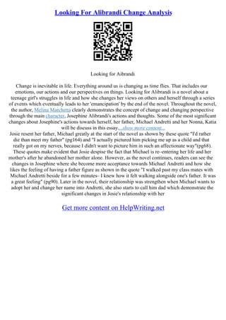 Looking For Alibrandi Essays | PDF