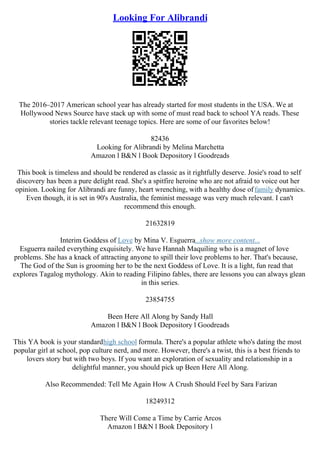 Looking For Alibrandi Essays | PDF