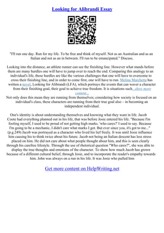 Looking For Alibrandi Essays | PDF