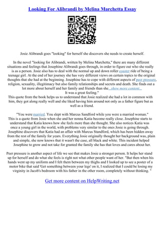 Looking For Alibrandi Essays | PDF