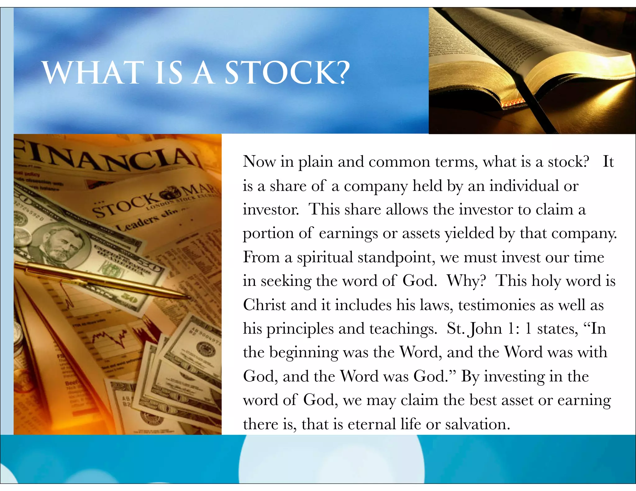 Looking for a Worthy Investment? Choose the Stock of Jesus Christ (w ...