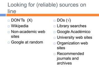 Looking for sources | PPT