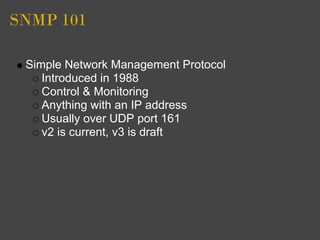 Looking under the covers: Using SNMP to peek inside Erlang | PDF