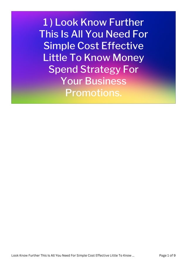 Business Owners Look Know Further | PDF