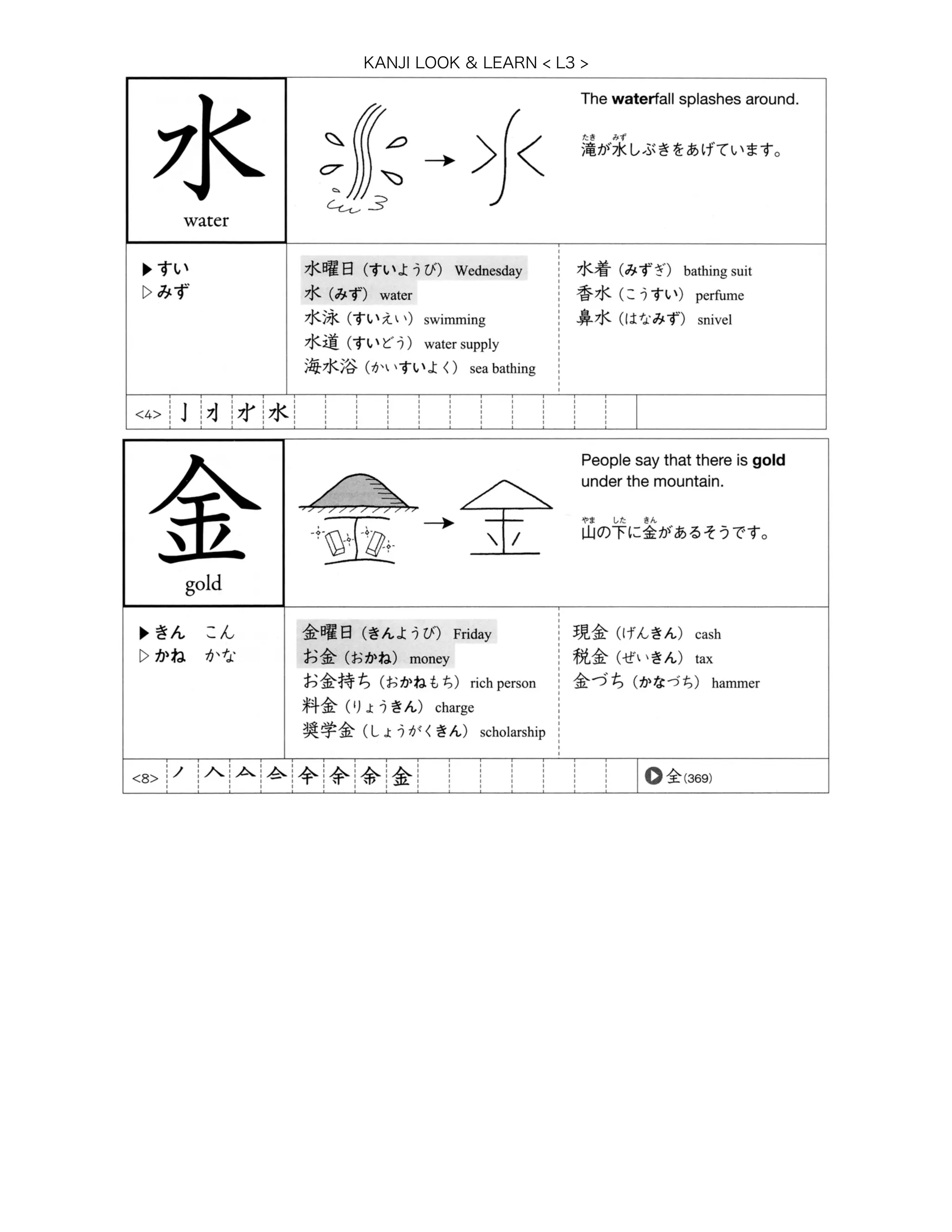 JBP-2 / Lesson 3 / Kanji Look & Learn | PDF