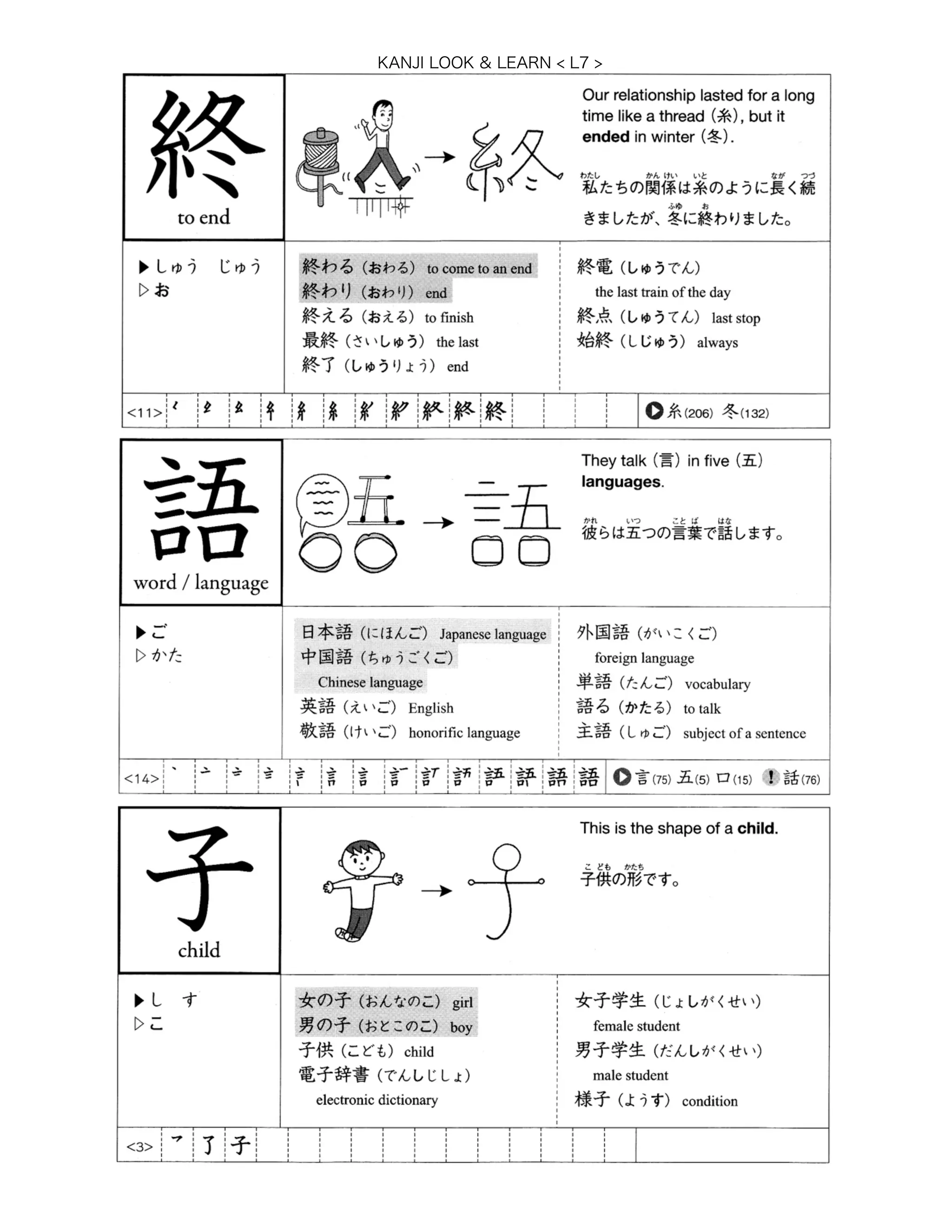 JBP-2 / Lesson 7 / Kanji Look & Learn | PDF