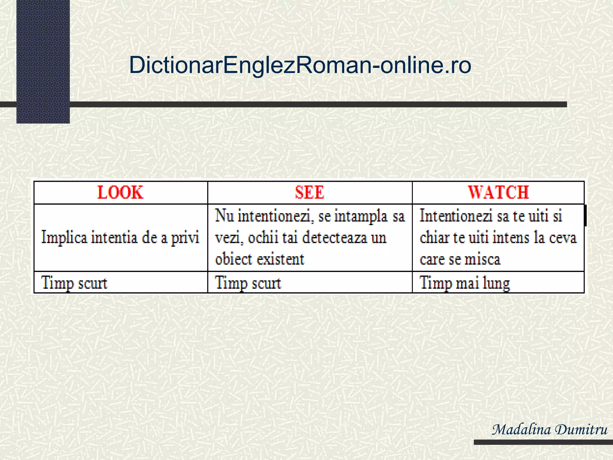 Look, see, watch, stare, glaze, glaze... | PPT