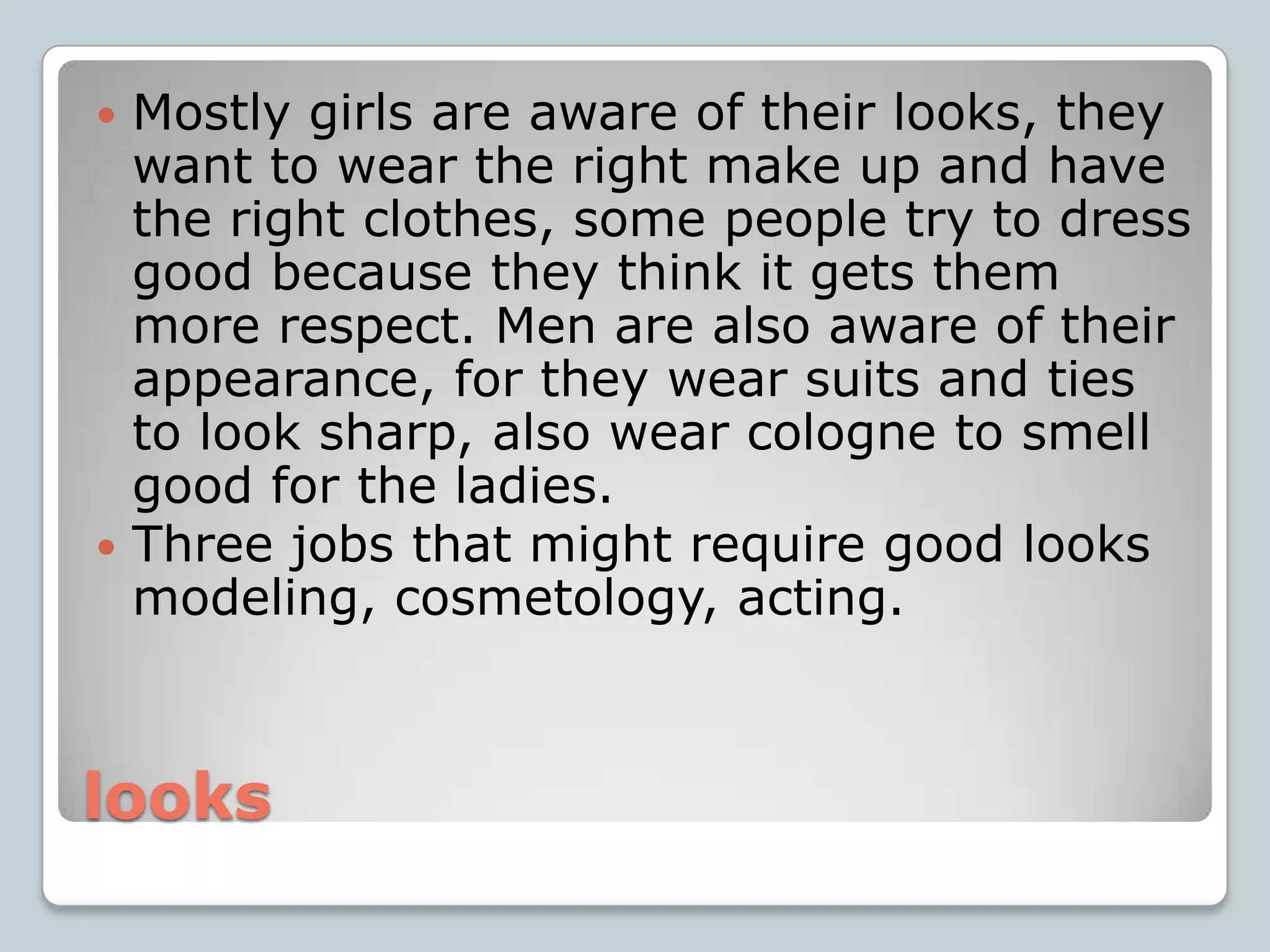 Looks vs personality me | PPTX