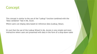 Lookup Wizard Data Type - Ms. Access.pptx