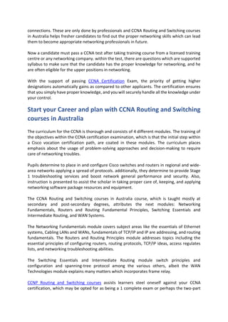 CCNA Routing and Switching Courses in Australia | PDF