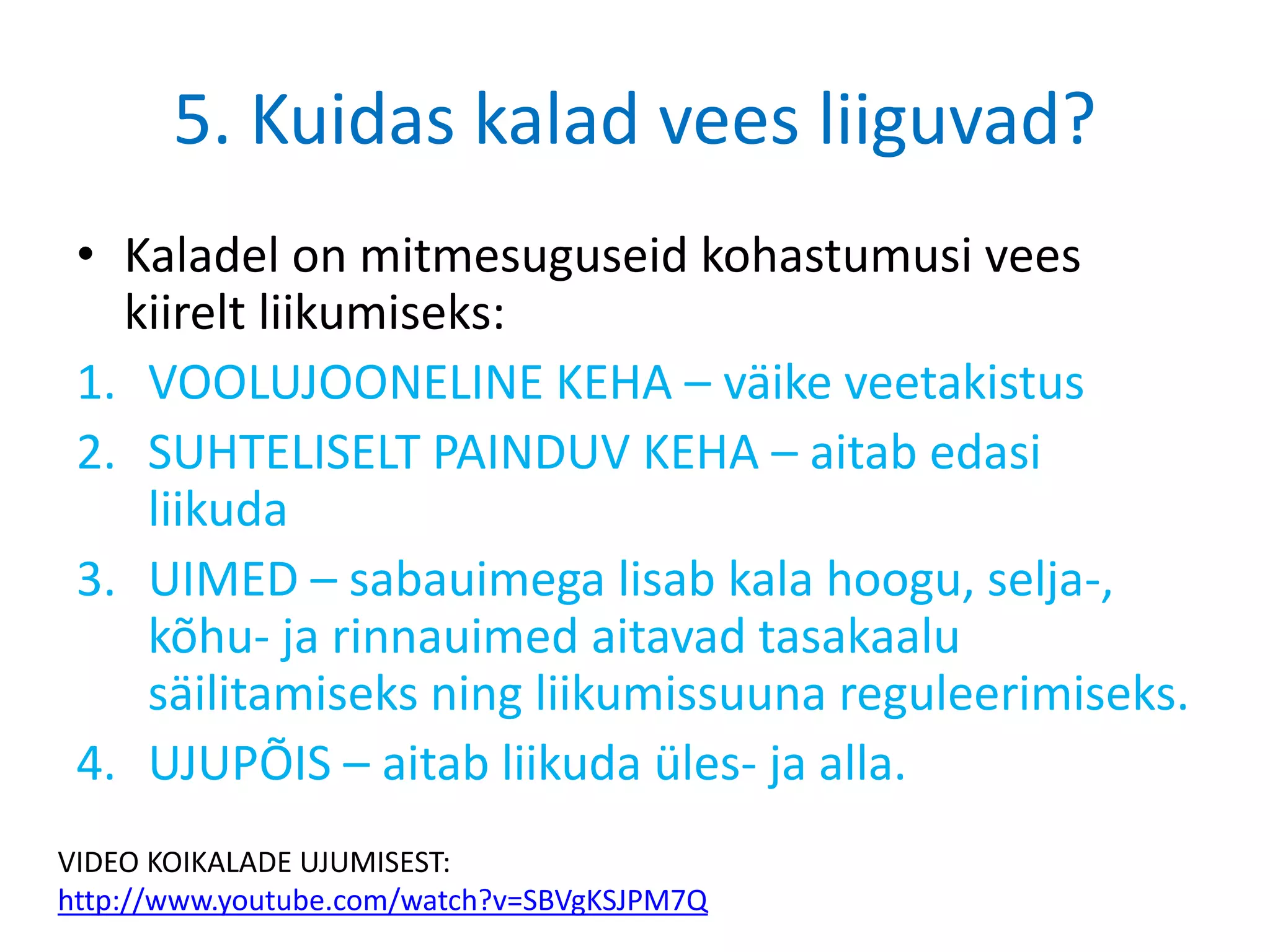 Loomade kohastumused eluks vees | PPTX