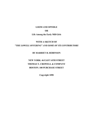 Loom and spindle | PDF