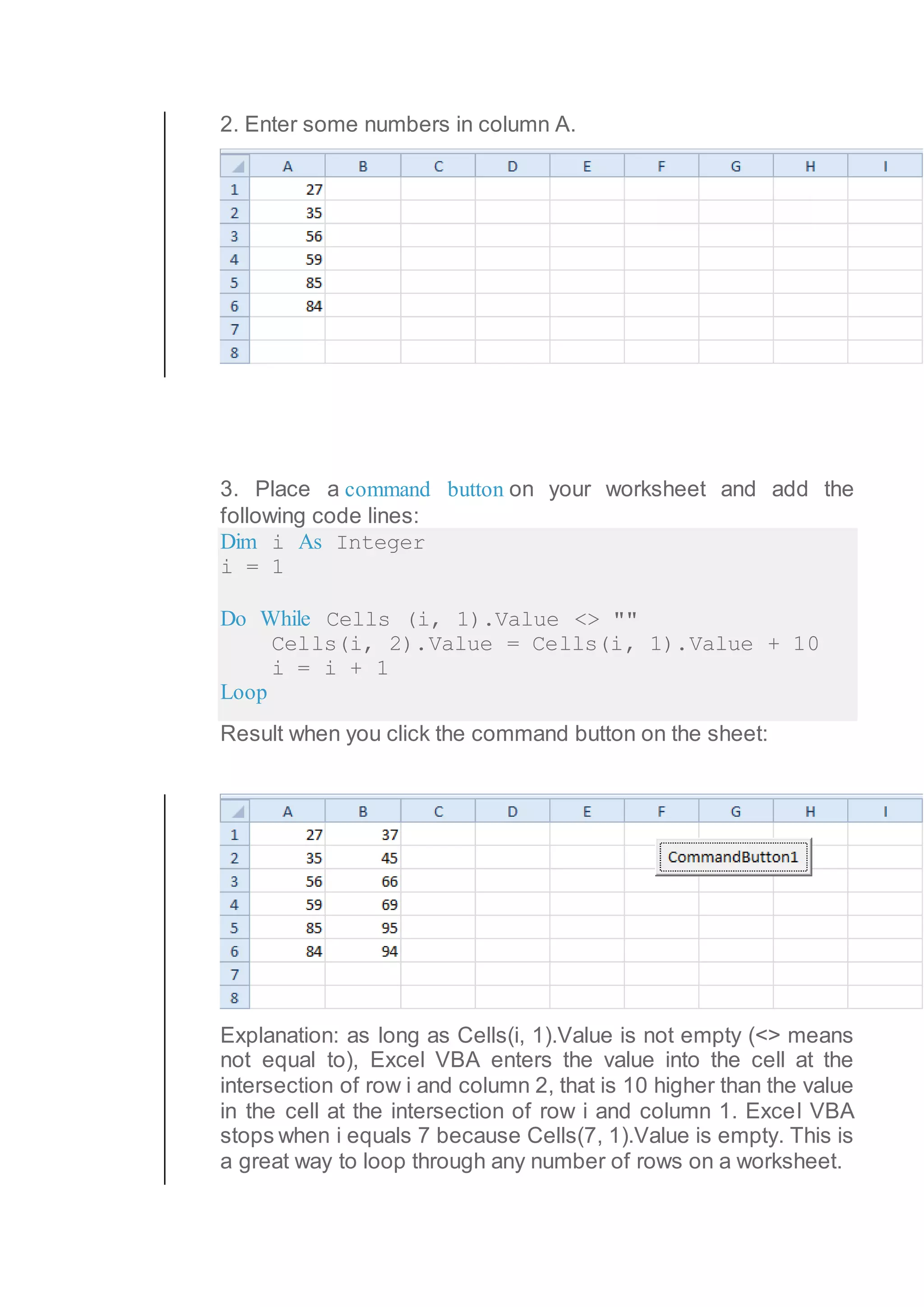 Loop In Excel Pdf 6827