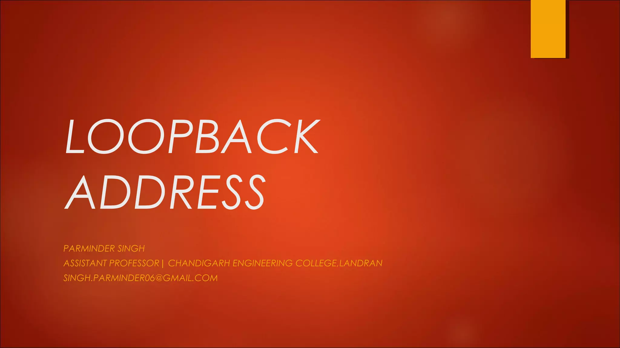 Loopback address | PPT