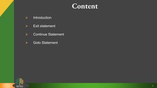 Loop control statements | PPTX