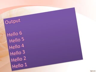 Loop control structure | PPTX