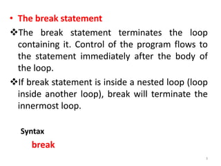 Loop control structure | PPTX | Programming Languages | Computing