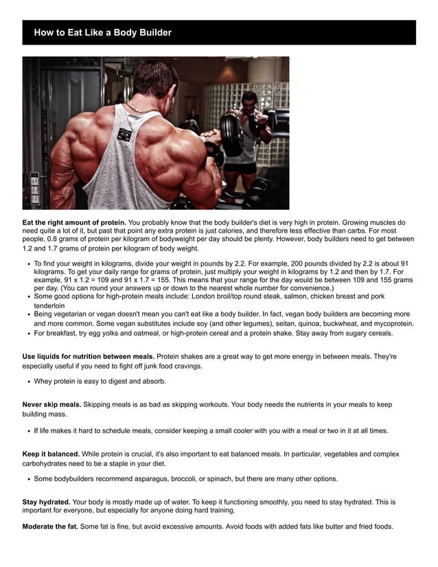 Bodybuilding 101 | PDF