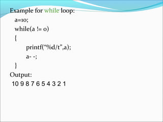 Looping in C | PPT